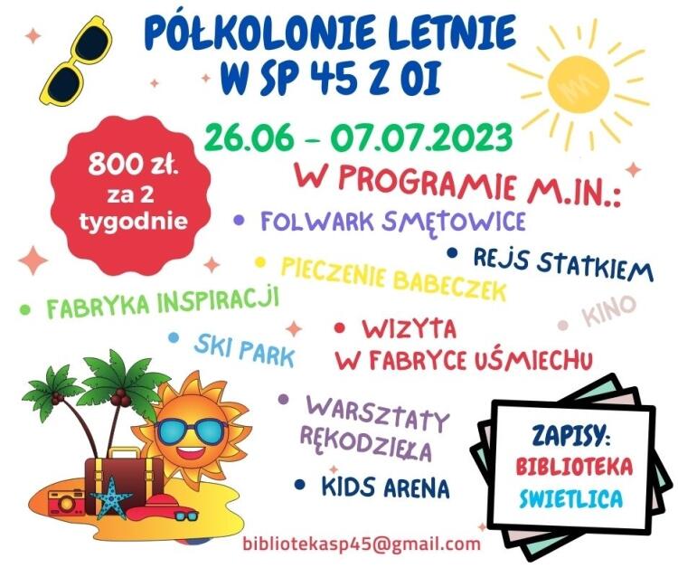 Półkolonia w SP45 - Szkoła Podstawowa nr 45 z Oddziałami Integracyjnymi ...